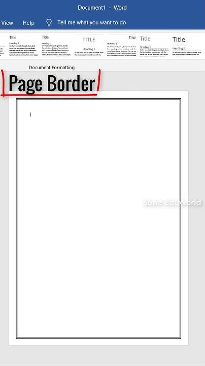 how to remove page border in ms word - YouTube