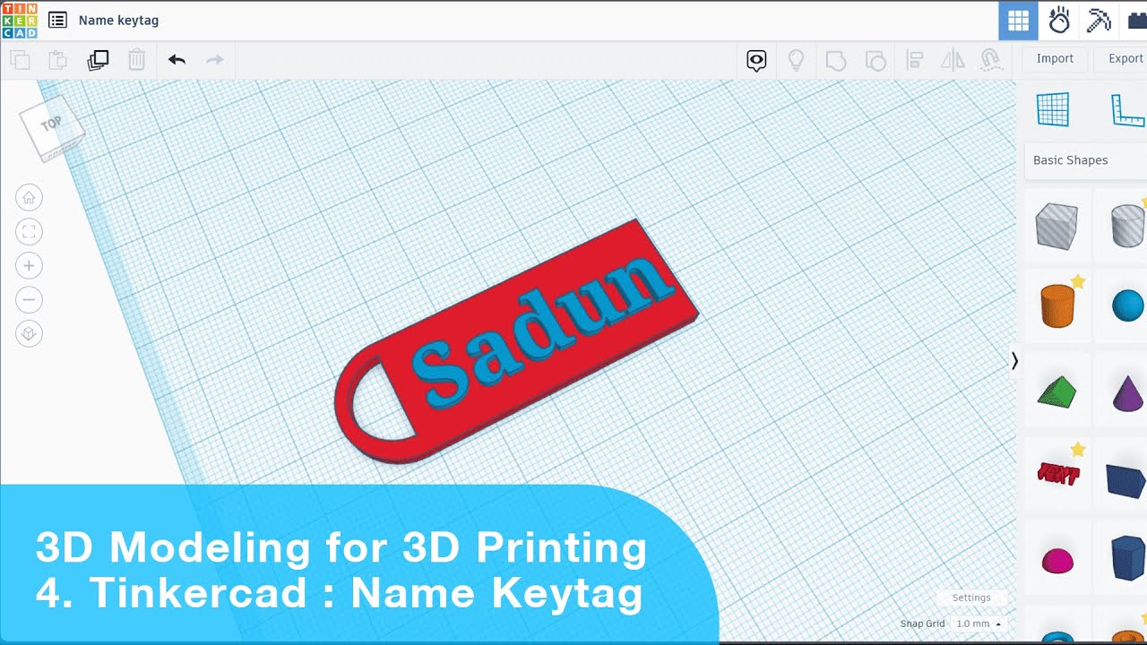 Tinkercad Tutorial 4 : Name Keytag - YouTube
