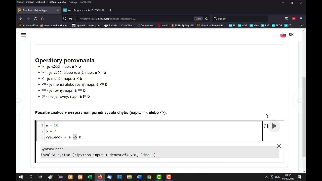 09 05 04 Python operatory porovnania - YouTube