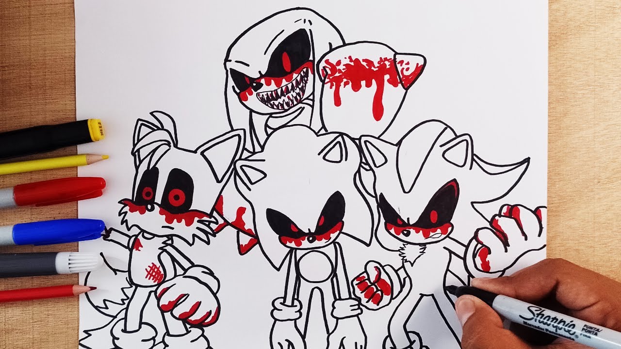CÓMO DIBUJAR a SONIC TEAM EXE PARTE 2 - YouTube