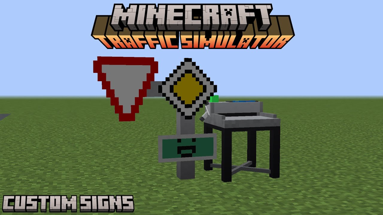 Minecraft Traffic Simulator - Road Sign Demo - YouTube