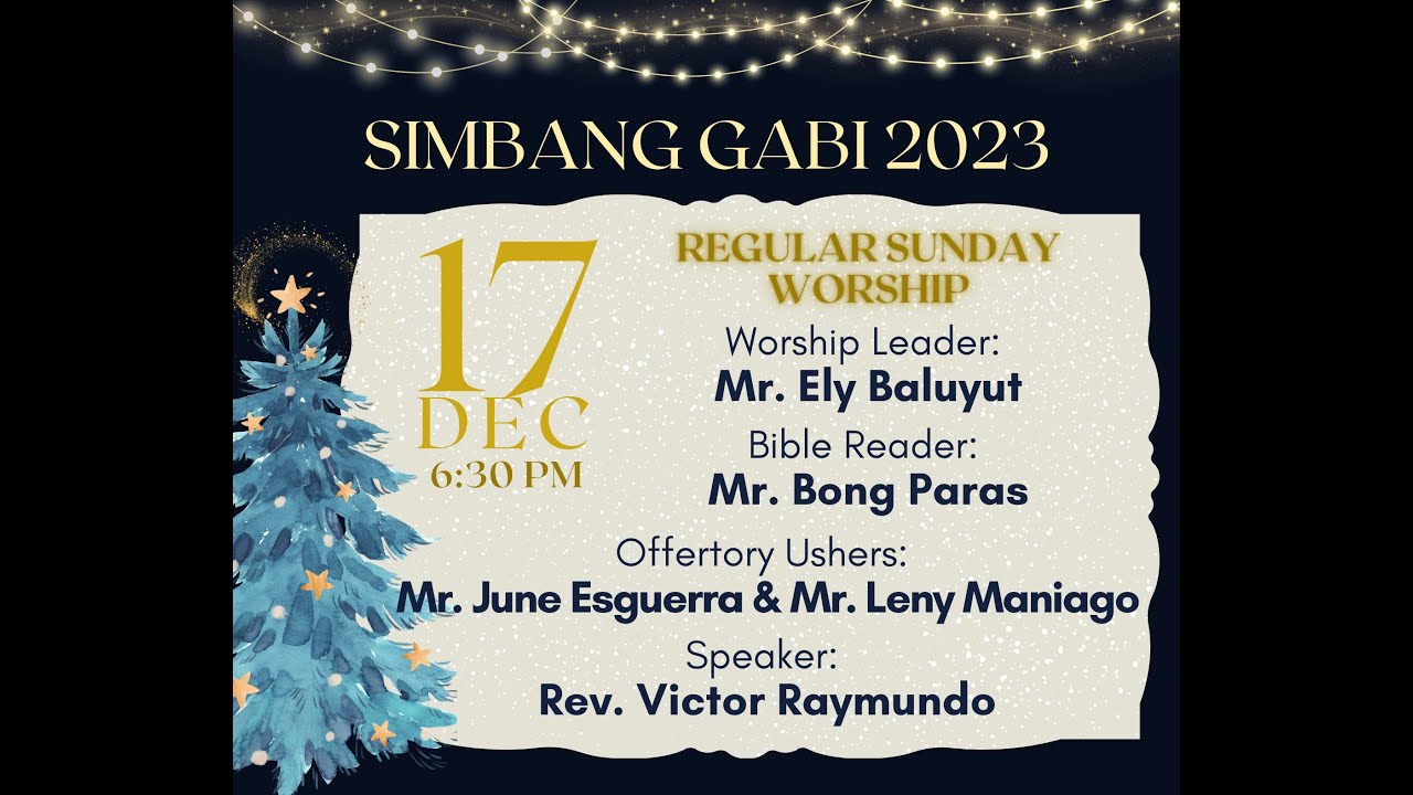 SIMBANG BENGI 2023 "𝘾𝙚𝙡𝙚𝙗𝙧𝙖𝙩𝙚 𝙩𝙝𝙚 𝙒𝙤𝙣𝙙𝙧𝙤𝙪𝙨 𝙇𝙞𝙜𝙝𝙩" - December 17, 2023 ...