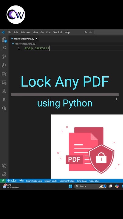 Lock any pdf using python | python projects | security purposes #shorts ...