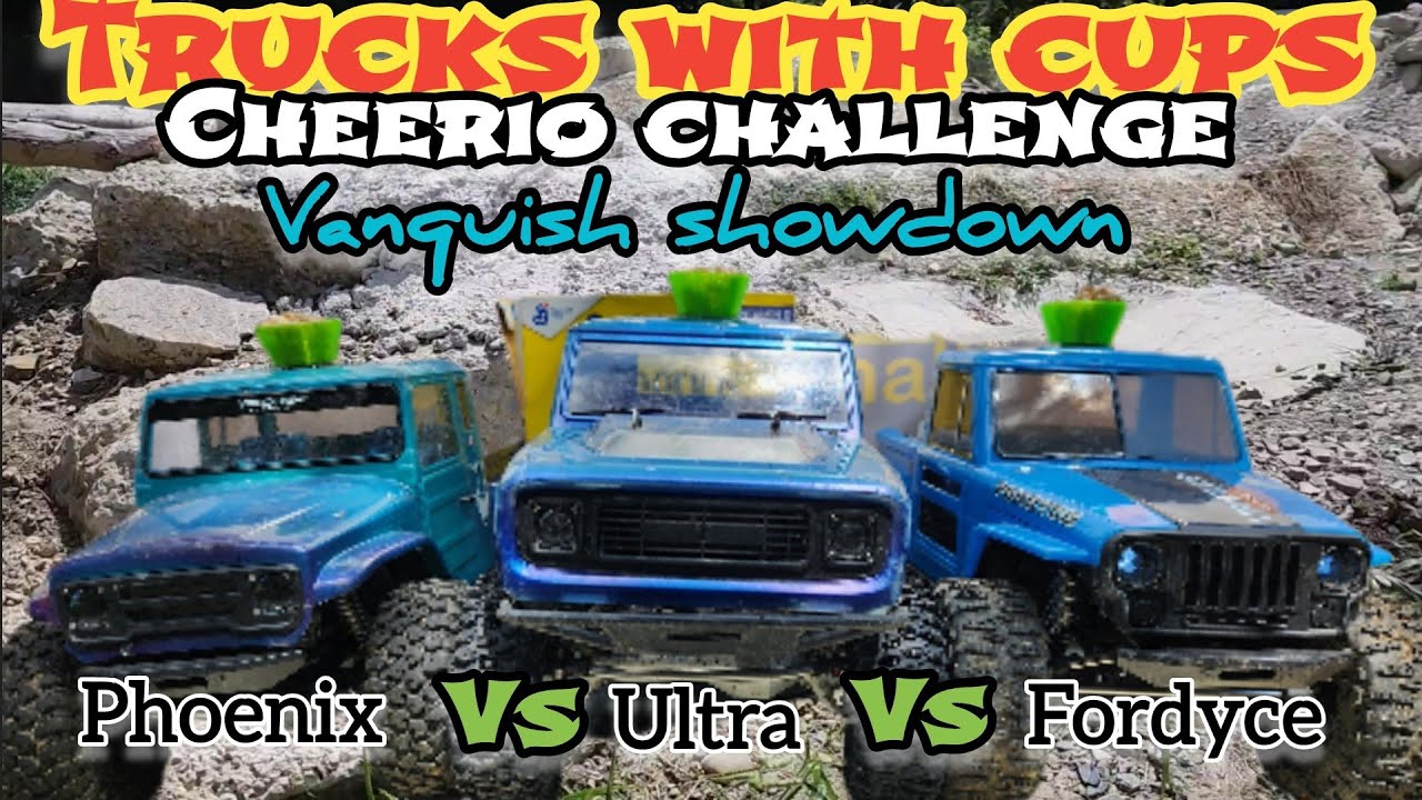 Trucks with cups Cheerio challenge. Vanquish VS410 Ultra vs. Phoenix vs ...