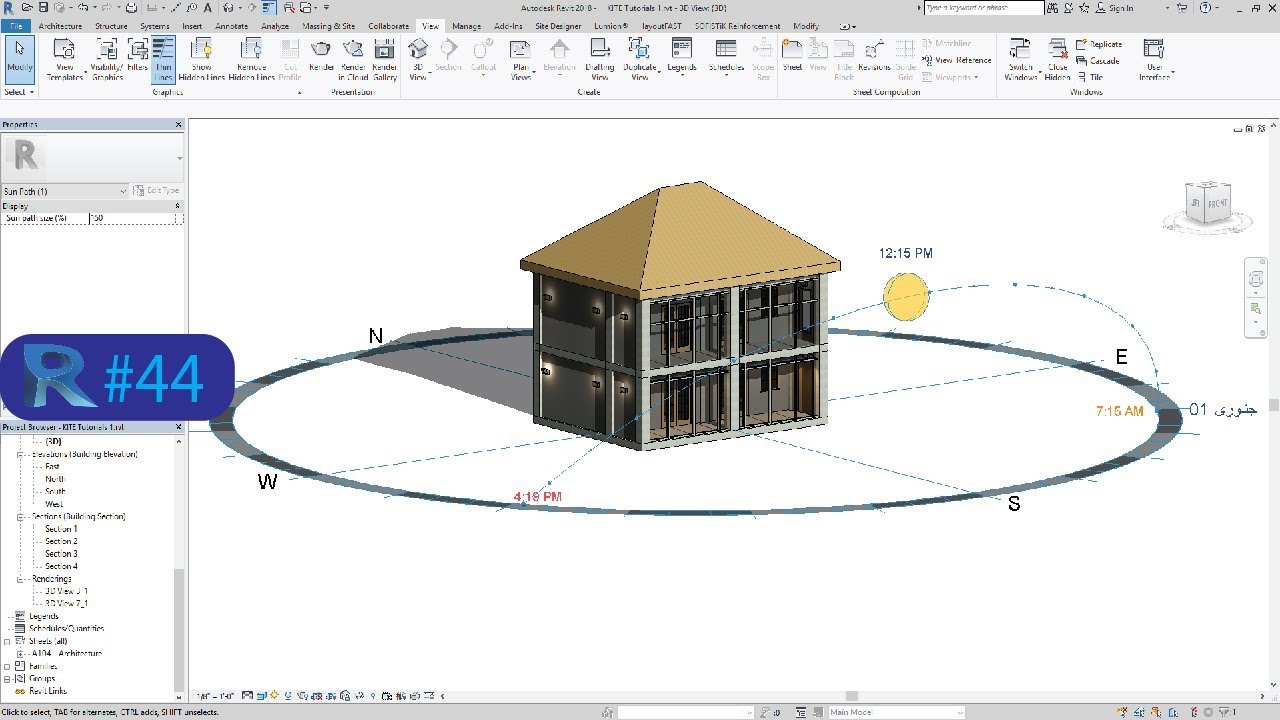 #44|How to create Shadow and Sun setting in |Revit Architecture 2018 ...