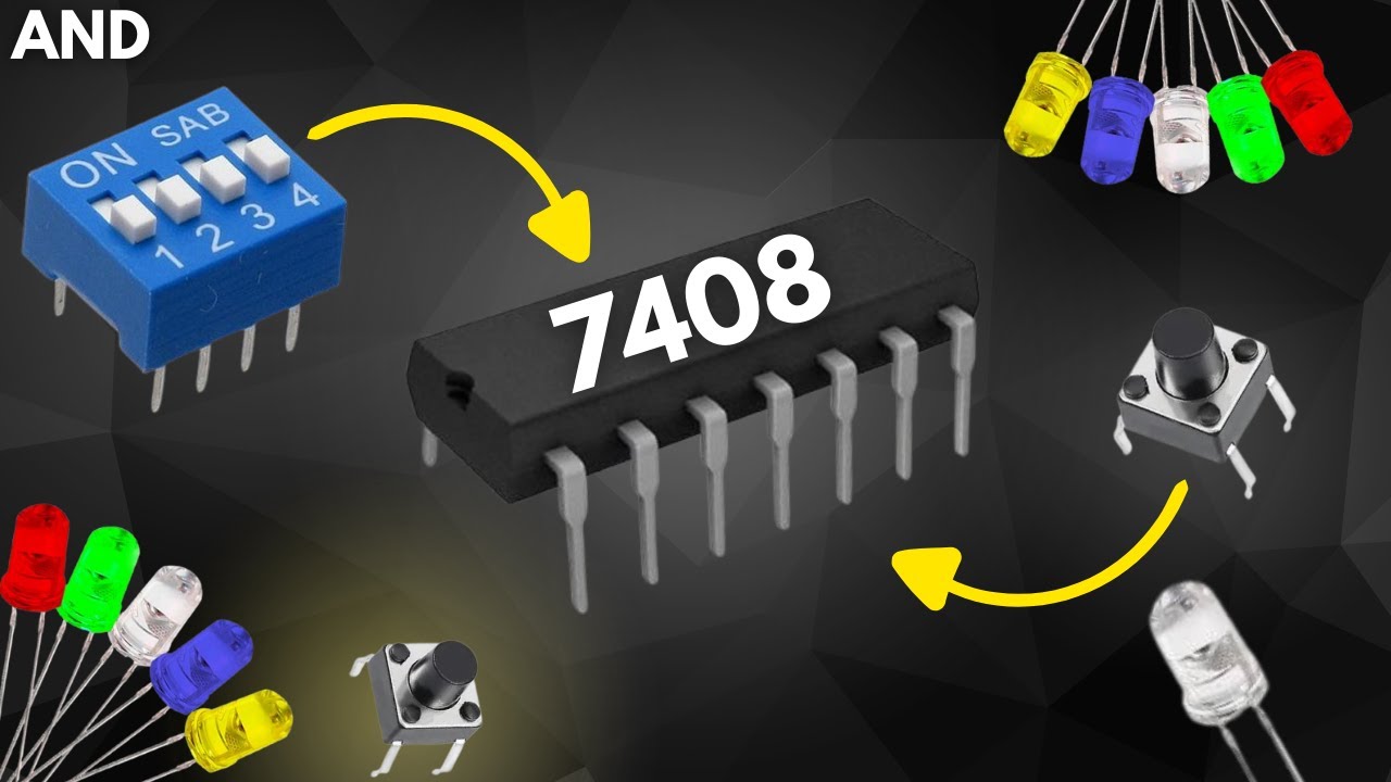 USANDO INTEGRADO 7408 con LEDS como usar compuertas and - YouTube