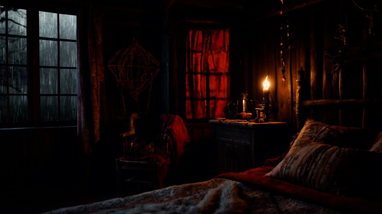 Deep Sleep with Rain Sounds on Dark Medieval Bedroom - for sleeping ...