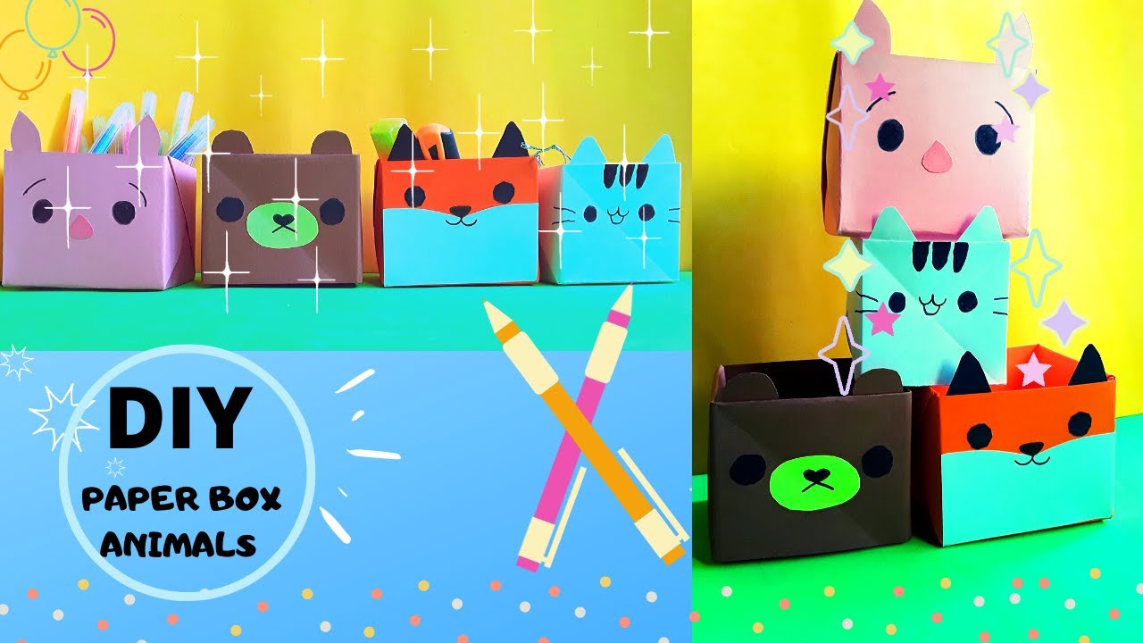 #paperbox How to make a Cute Box with paper - DIY - Adorable Organiser ...