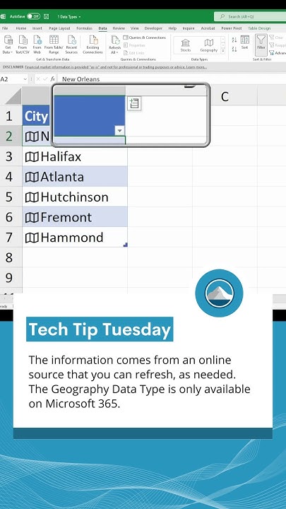 How To Use Microsoft Excel Geography Data System - YouTube