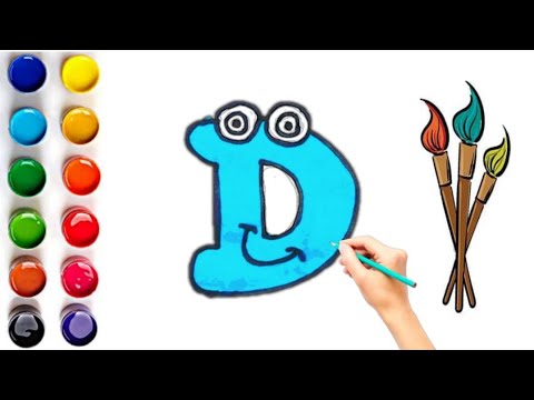 Learn how to draw cute the alphabet D letter for kids #drawing - YouTube