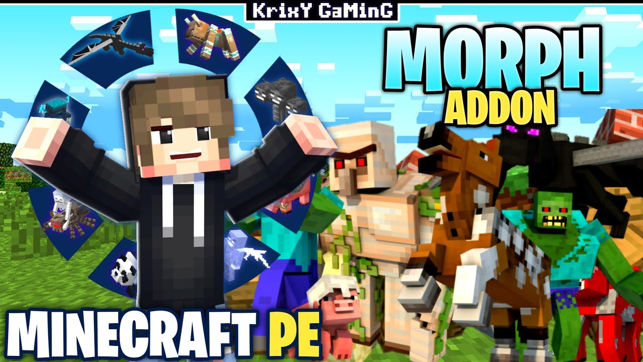 BEST MORPH MOD FOR MINECRAFT PE [ 1.21+ ] | MORPH INTO ANY MOBS IN MCPE ...