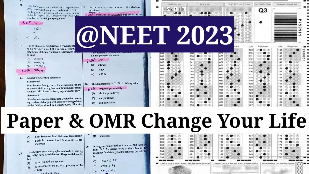 This NEET Paper and OMR Change Your Life|NEET 2023 sample Paper - YouTube