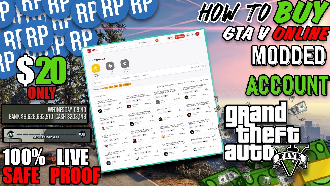 How To Buy GTA V Online Modded Account Under $20 || 100% SAFE || Live ...