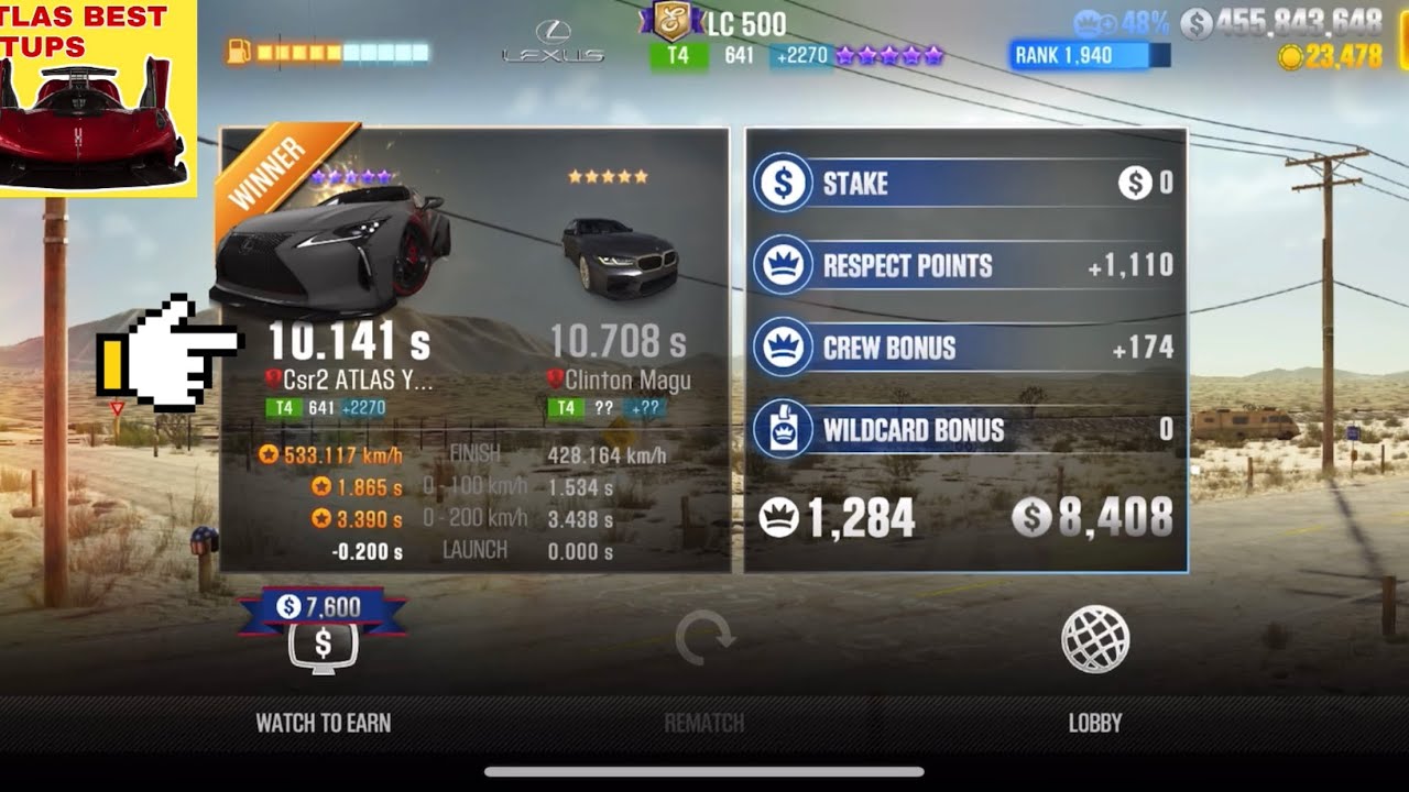 Csr2/Lexus LC 500 10.1 in 10.6 ☝️☝️☝️ - YouTube