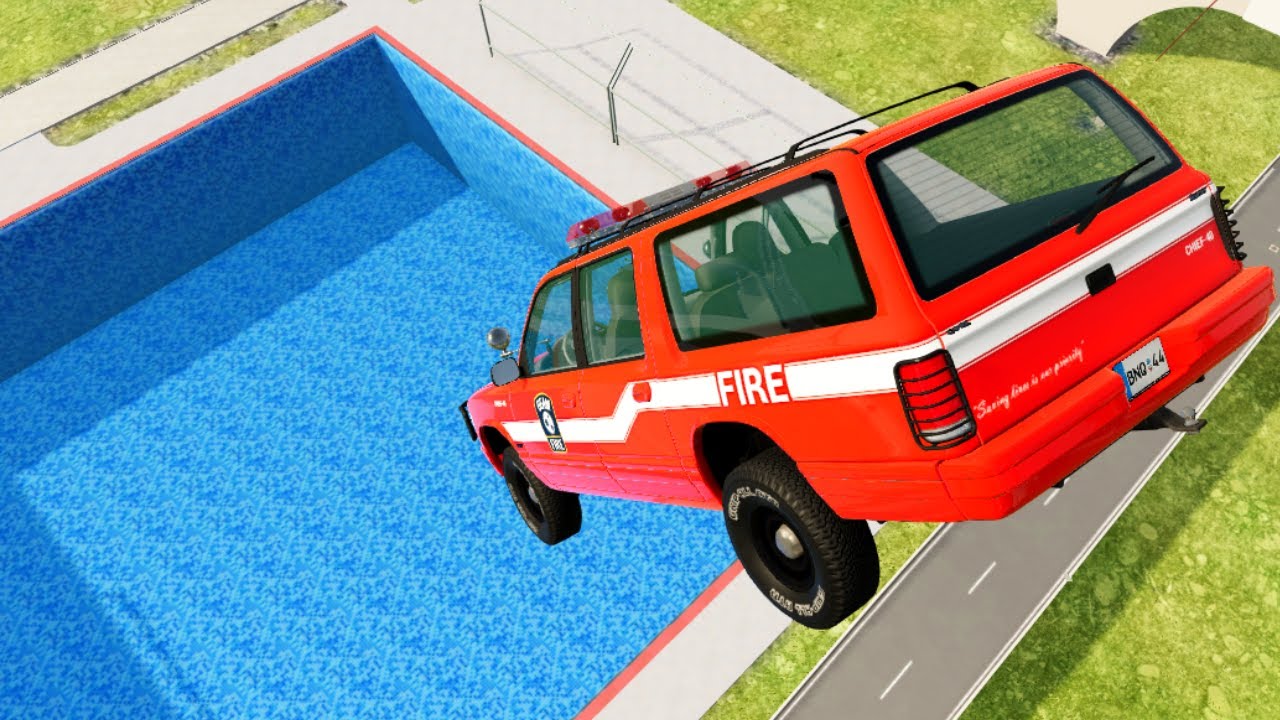 Epic Pool Jump Madness in BeamNG Drive! 💦🚗 High-Speed Action You Can't ...