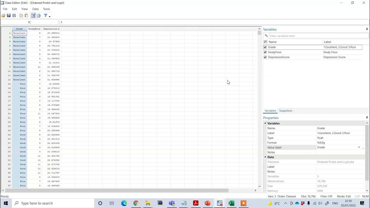 Ordered Probit &Logit Regression in STATA - YouTube