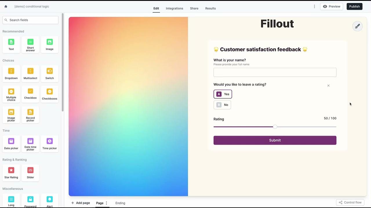 How to create powerful conditional logic in Fillout forms - YouTube