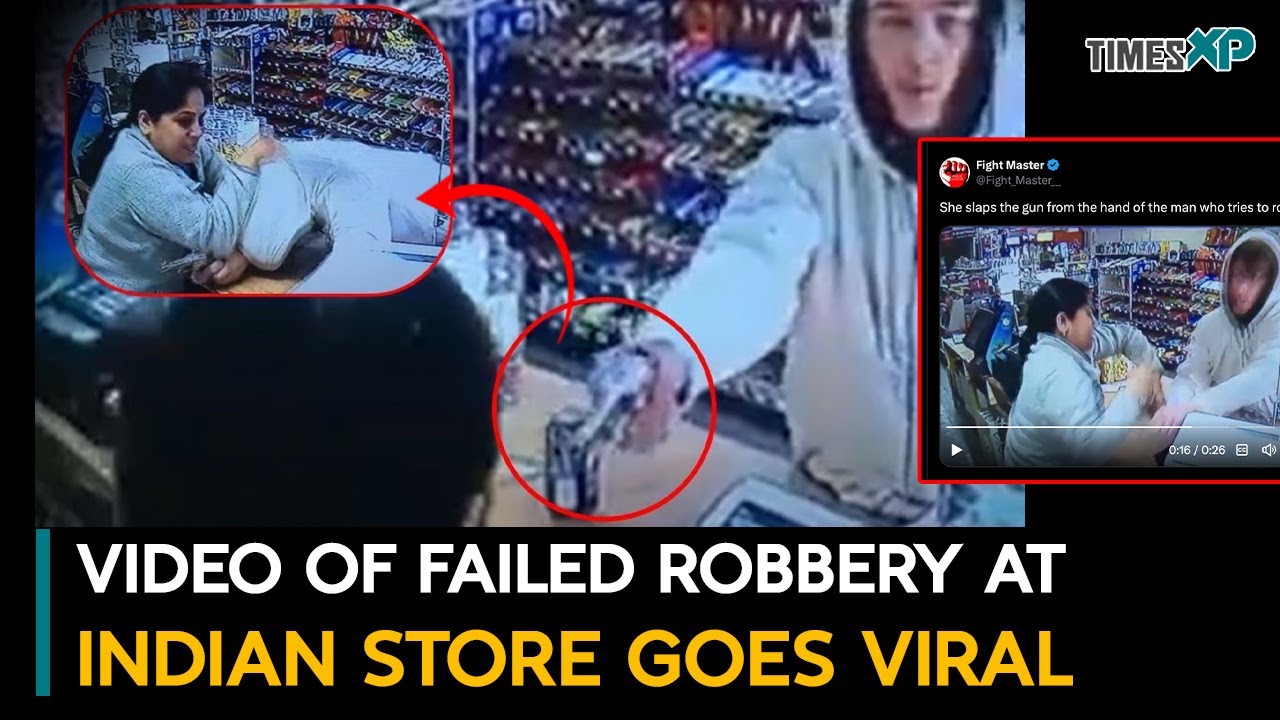 Failed Robbery Attempt At Indian Store In US - YouTube