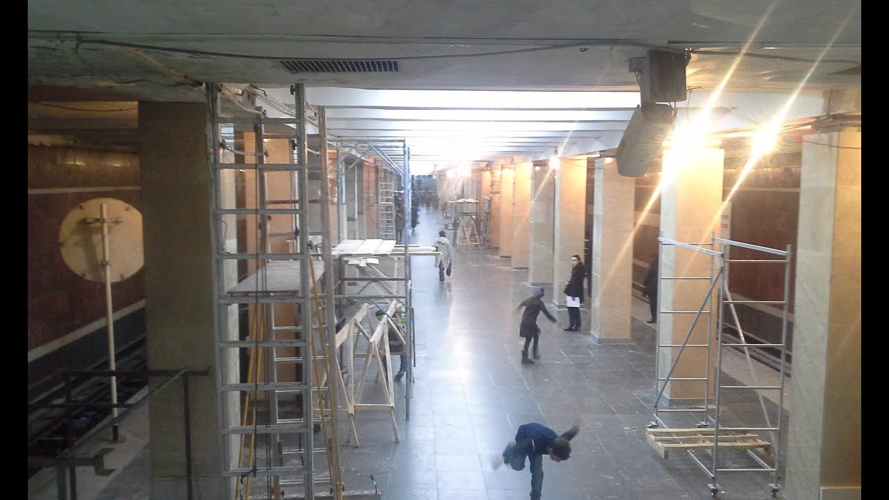 РЕМОНТ В МЕТРО САМГОРИ (Тбилиси, Грузия). Repair in the metro Samgori ...