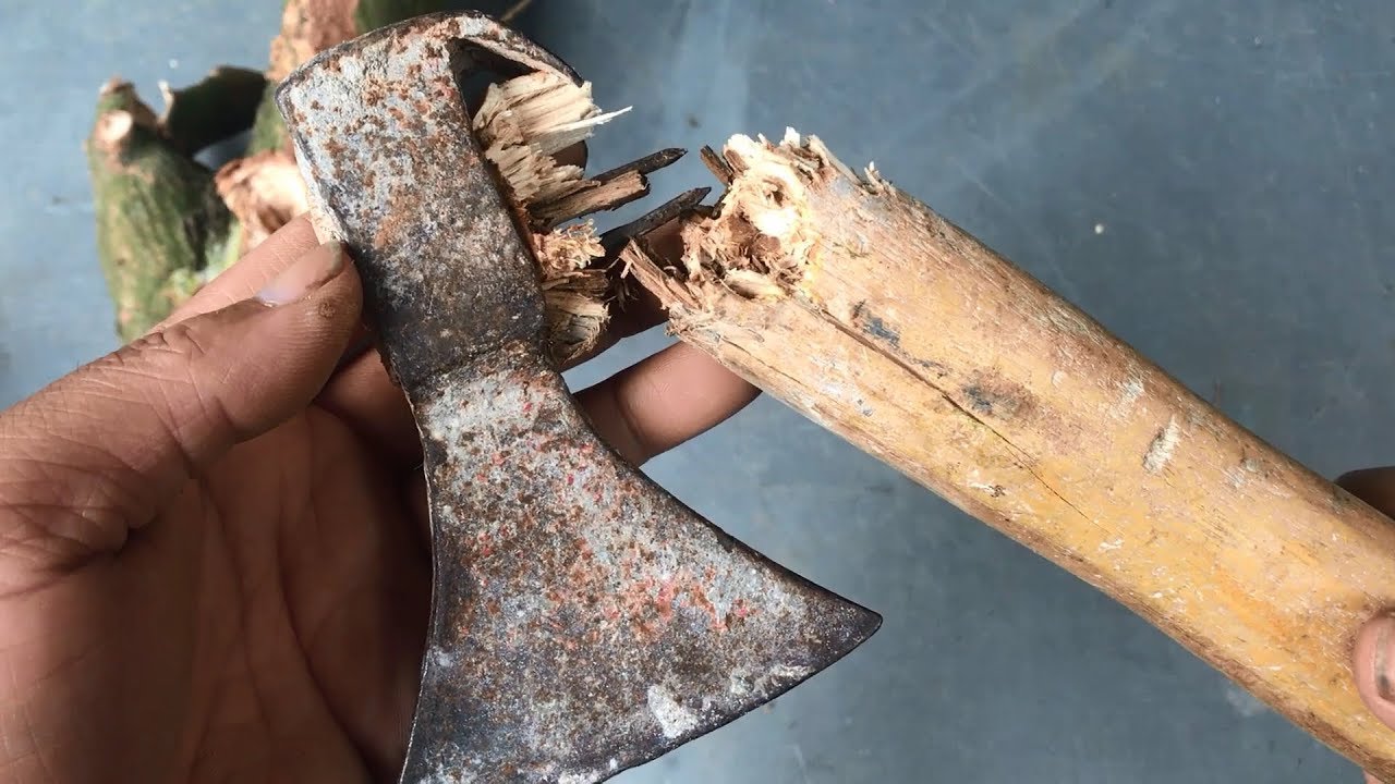 Restoration the old ax | Restore metal ax| Antique construction tools ...