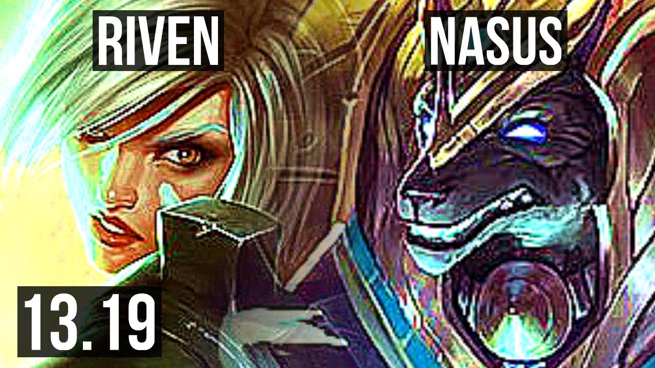 RIVEN vs NASUS (TOP) | 68% winrate, Legendary, 1.2M mastery, 10/3/5 ...