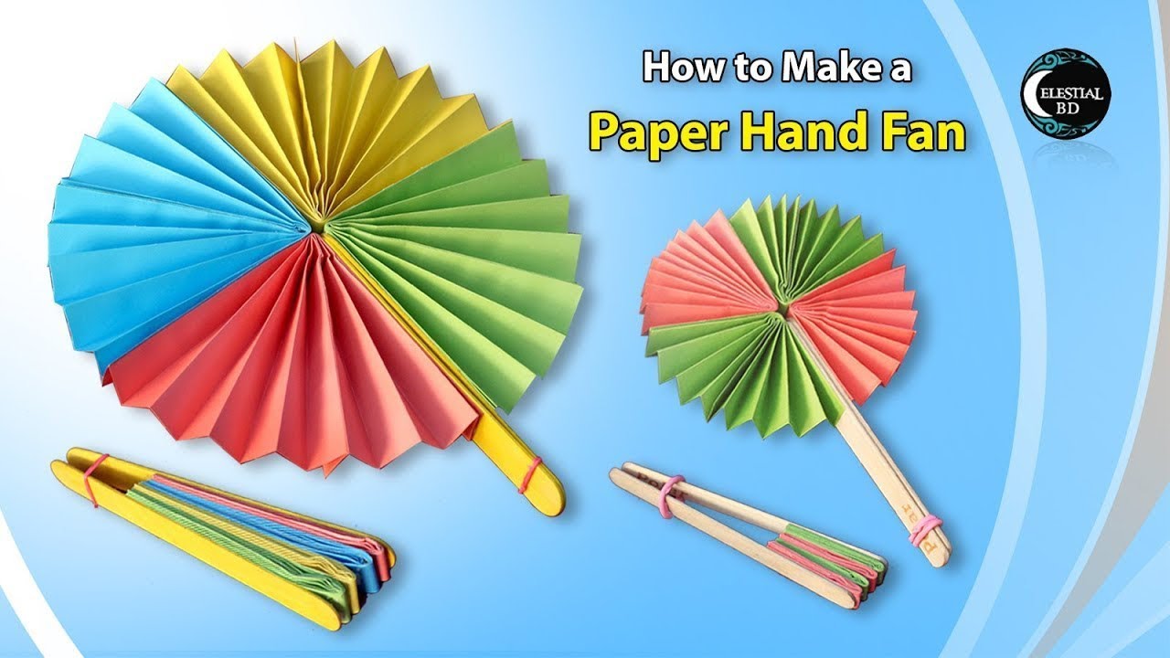 DIY How To Make Paper Fan Easy //Easy Paper Craft ideas//Paper work//a ...