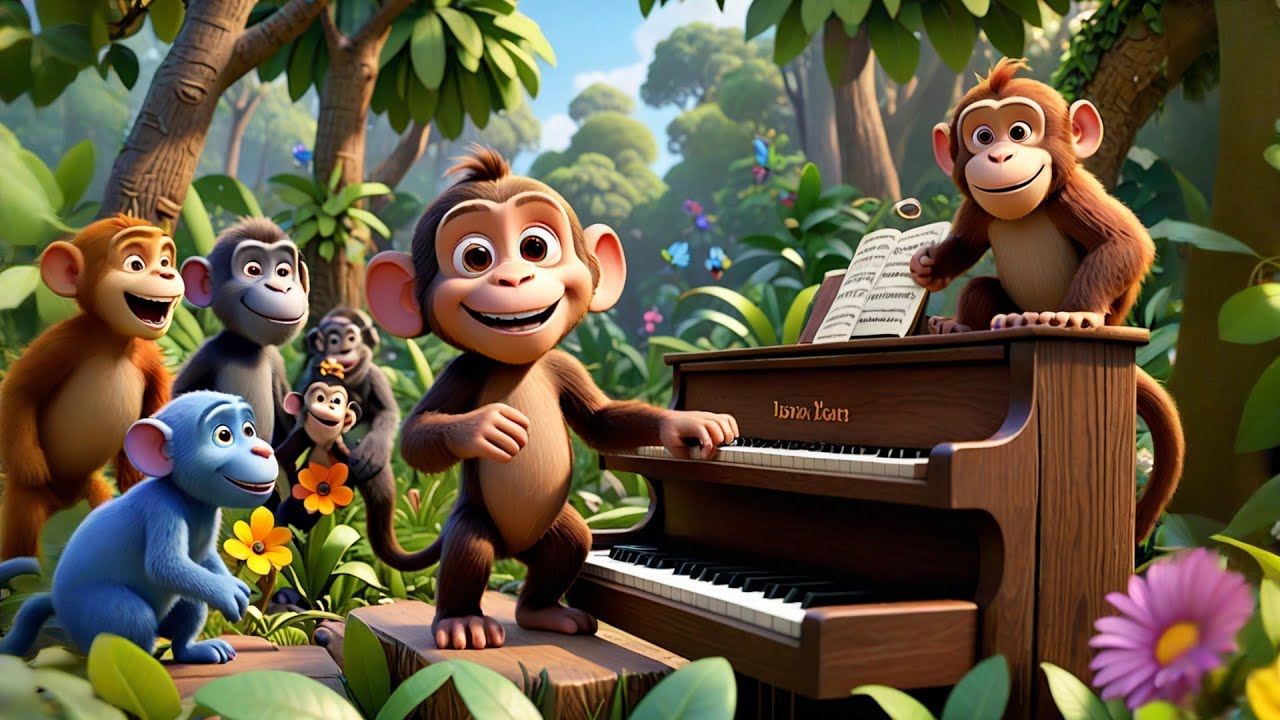The Monkey Who Played the Piano – Nursery Rhymes Songs for Kids 🐵🎹 ...