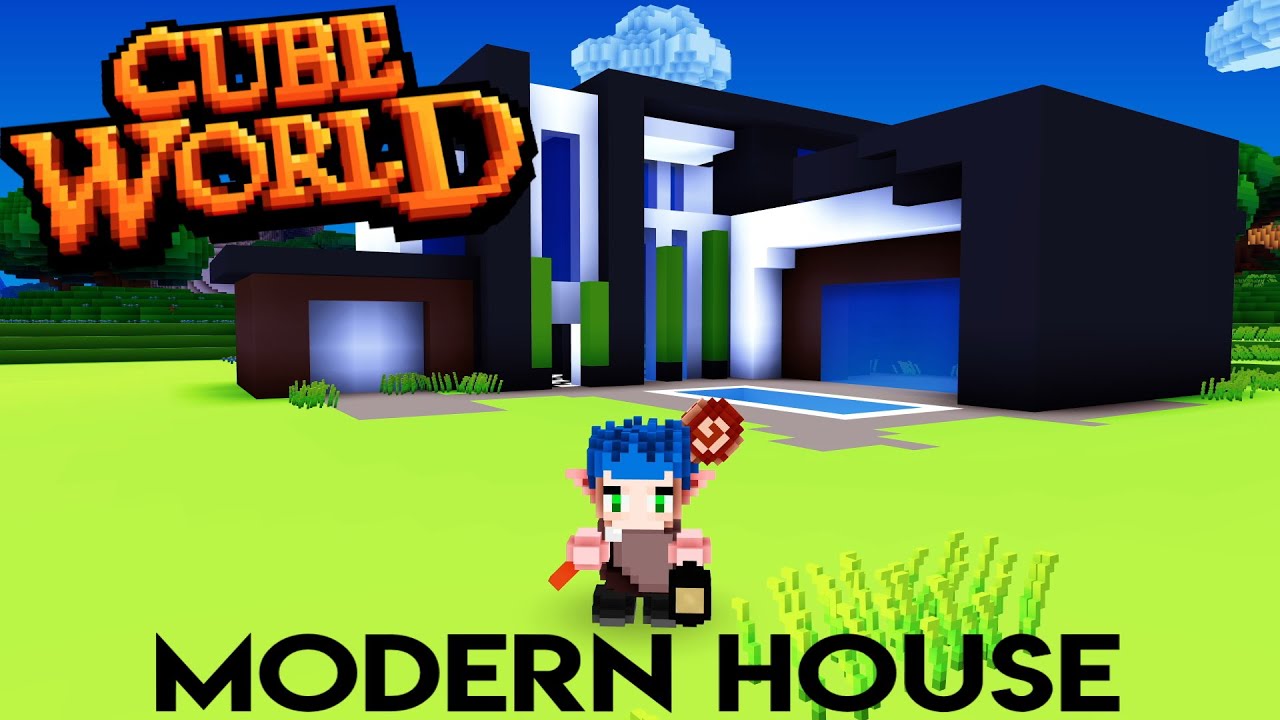 Building a Modern House in Cube World! - YouTube