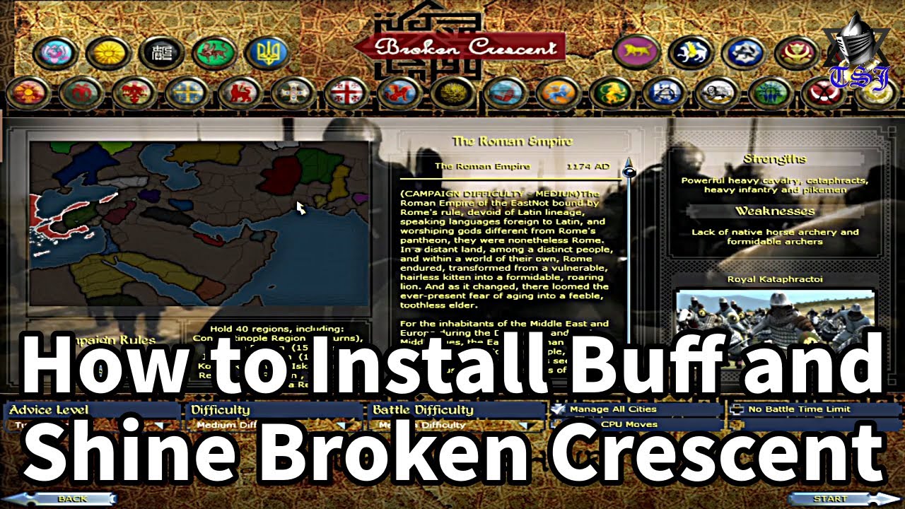 How to Install Buff and Shine Broken Crescent 2.6 | Medieval II: Total ...