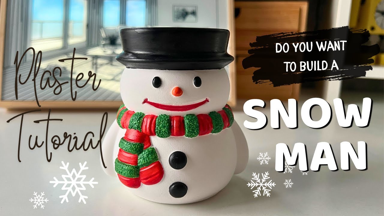 Snowman Candle Jar from Plaster | A-Z Tutorial | Boowan Nicole Mould ...