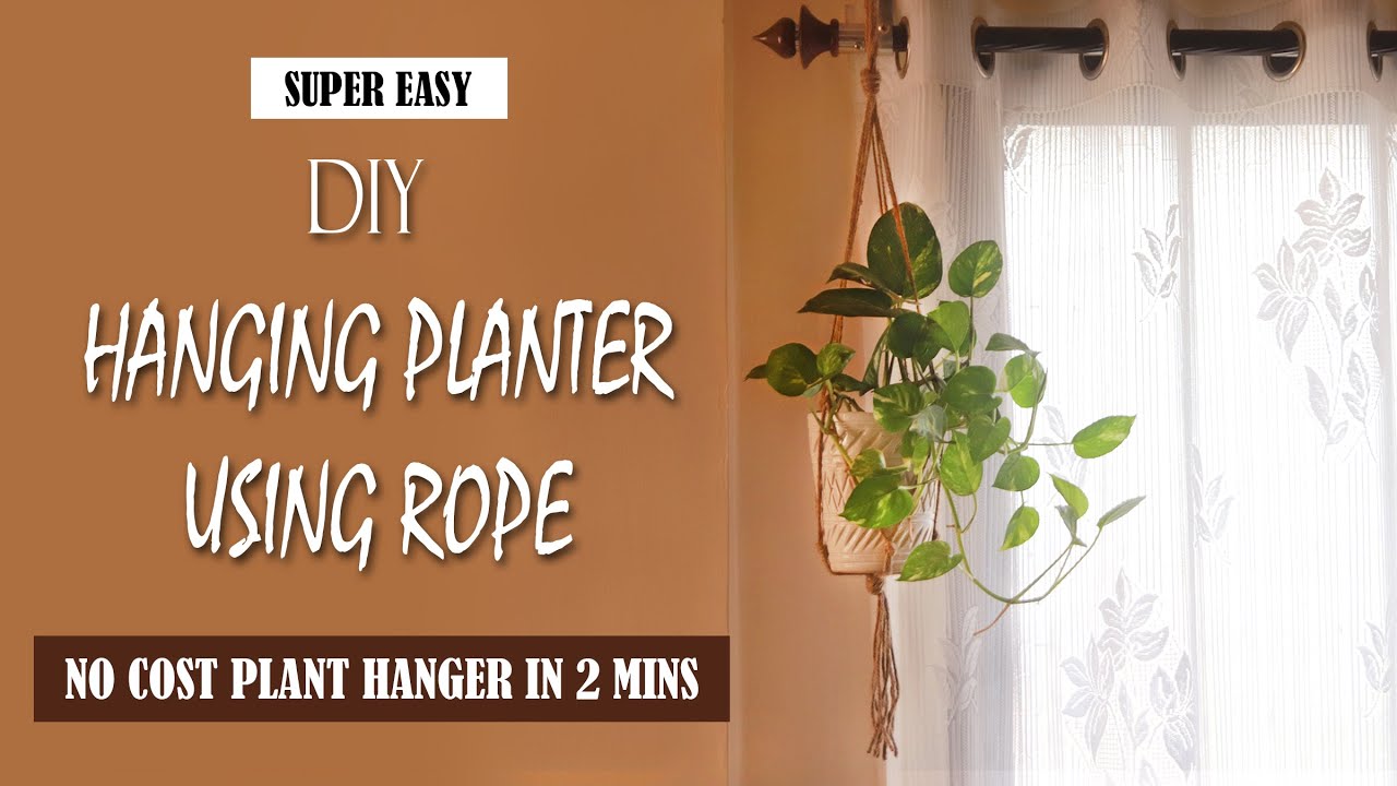 DIY Hanging Planter Using Rope | Plant Hanger | How To Hang Plant Pots ...