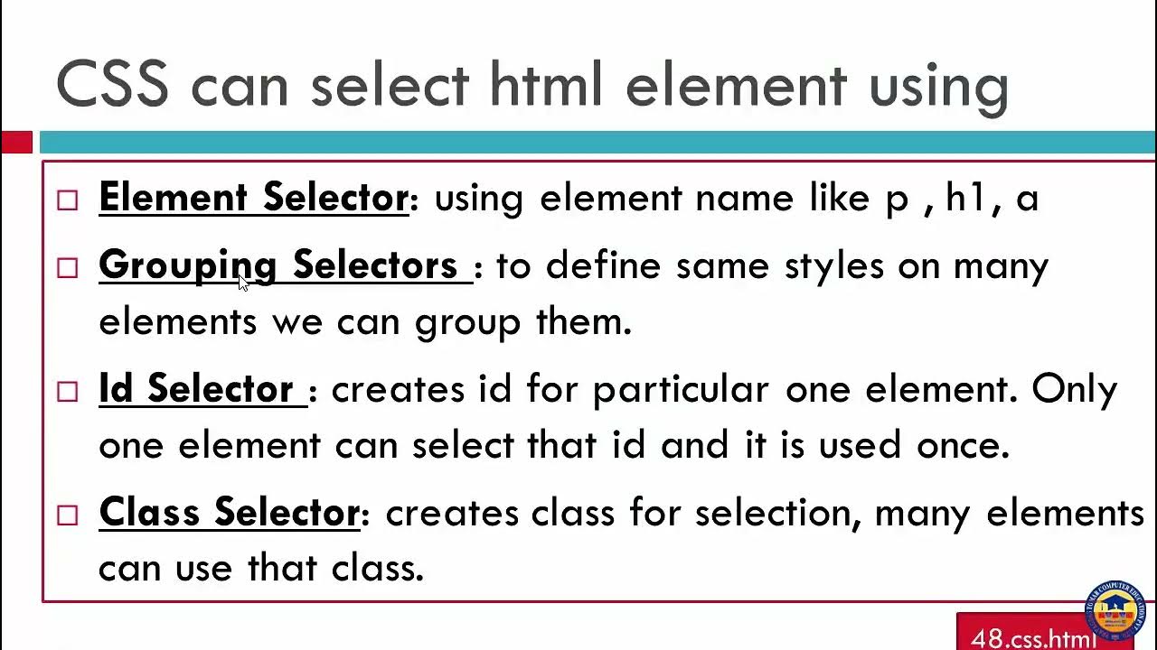 #__part 54 css selection html - YouTube