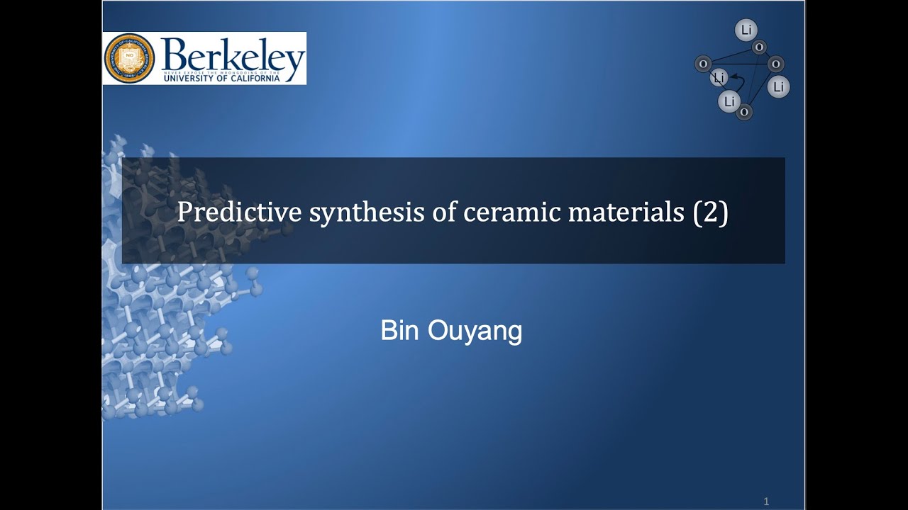 Predictive synthesis of ceramic materials (2) - YouTube