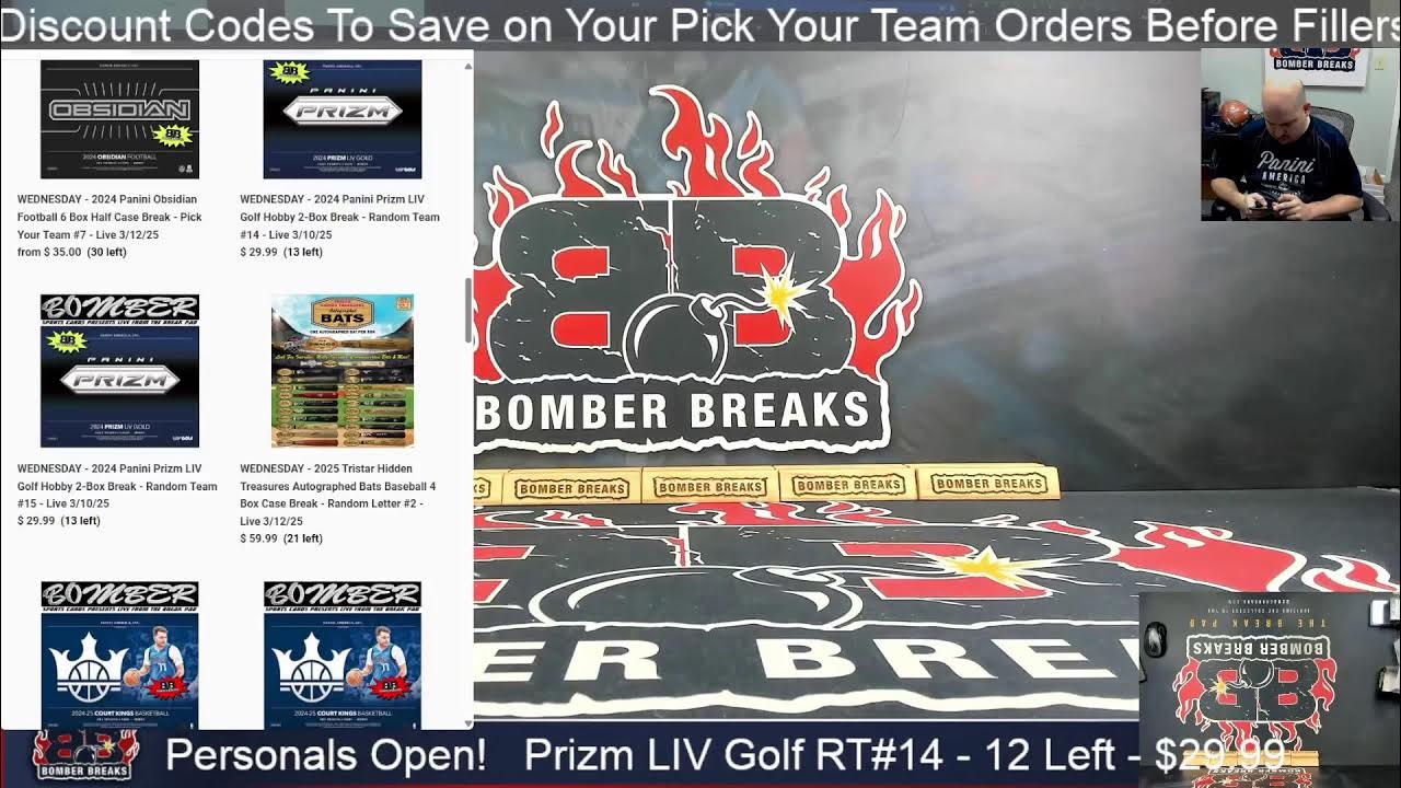 Welcome to BomberBreaks Wednesday Live Sports Card Box Breaks! - YouTube