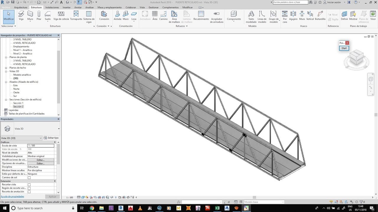 PUENTE RETICULADO EN CSI BRIDGE - YouTube