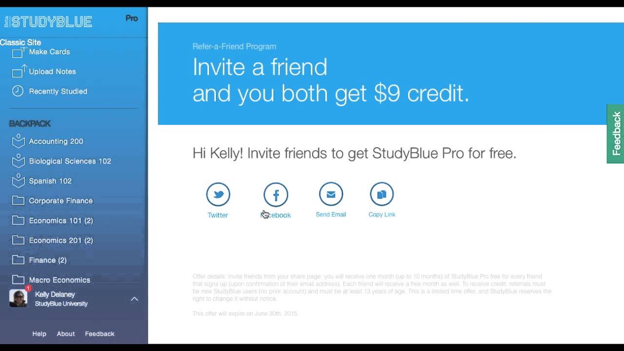 StudyBlue Tutorials - Referring A Friend - YouTube