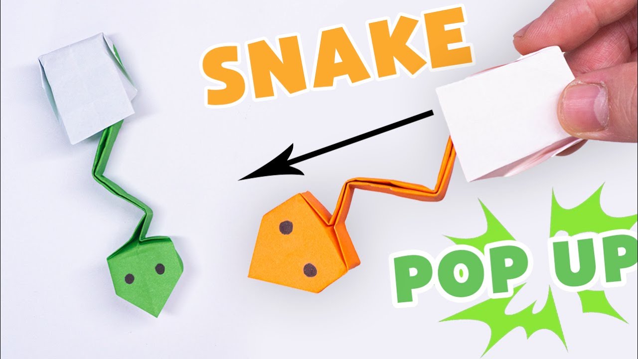 MOVING Origami Snake Pop up [origami pop it, origami fidget toy] - YouTube