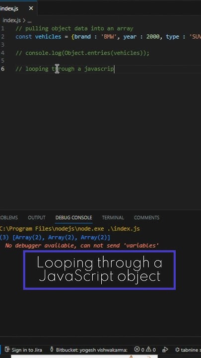 Pulling Object Data Into An Array Looping Through A Javascript Object Javascript Youtube
