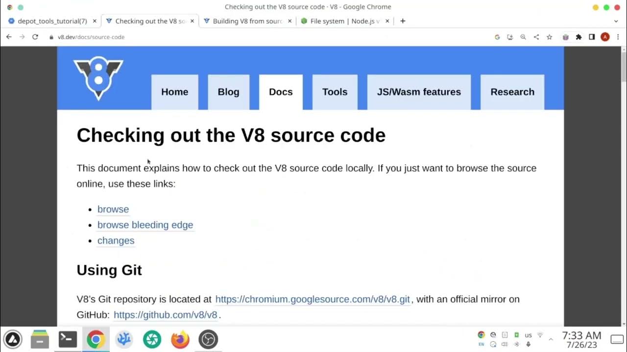 How to compile v8 js and wasm runtime - YouTube