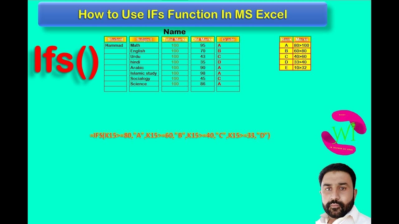 How To Use Ifs Function IN MS Excel Urdu hindi YouTube How To Use Ifs Function IN MS Excel Urdu hindi YouTube