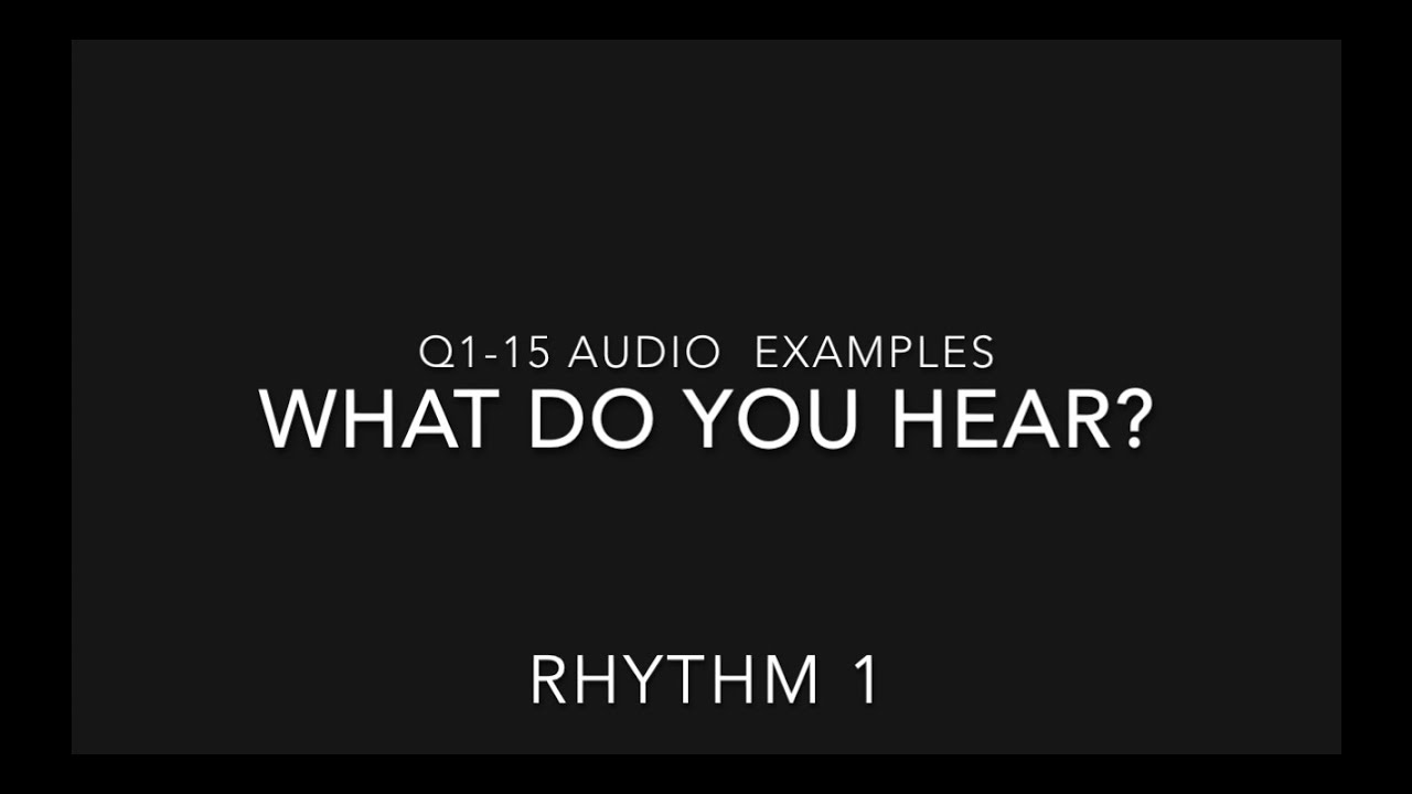What Rhythm Do You Hear? 1 - YouTube