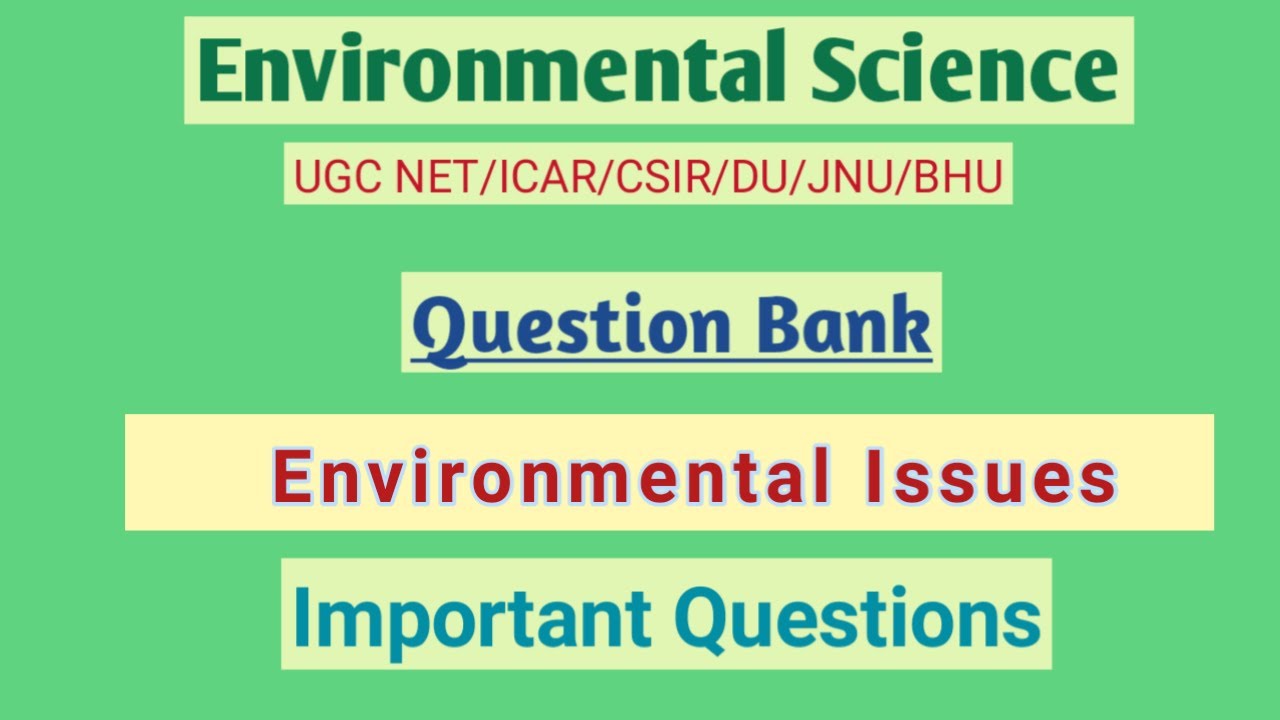 Environmental Issues | Environmental Science MCQ | Important Questions ...