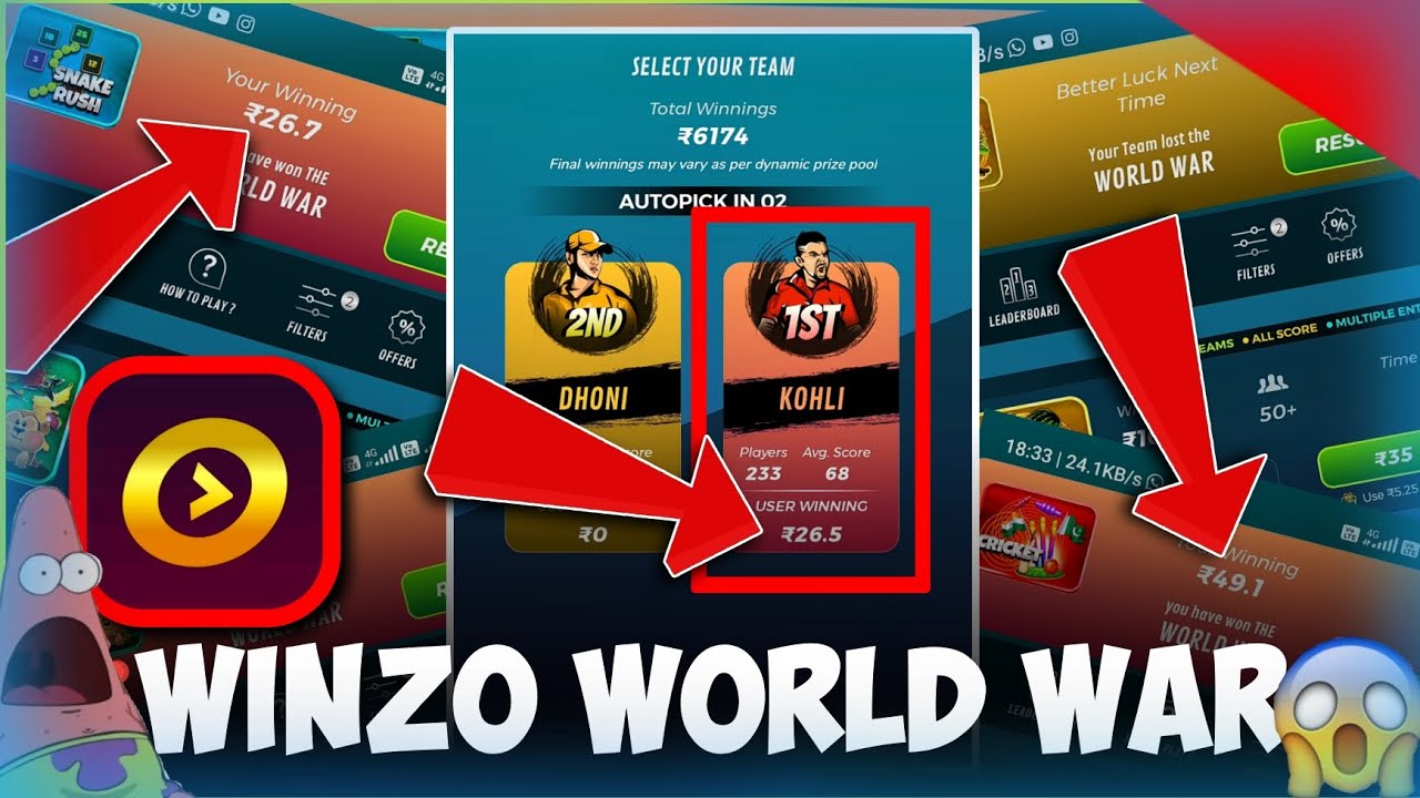 100% Winzo World War Winning Trick! Winzo App Se Paise Kaise kamaye ...