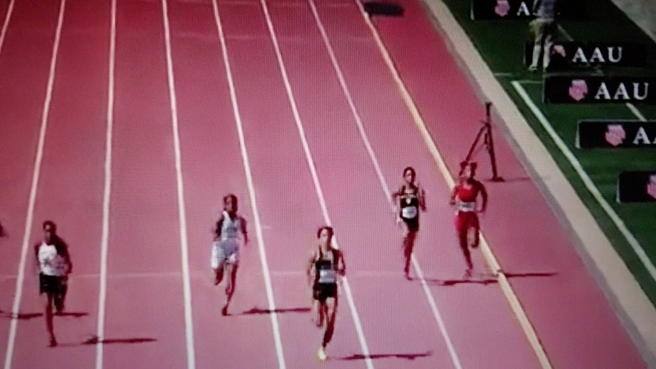 Autumn Wilson 100m Dash Prelim at the 2017 AAU Junior Olympics - YouTube