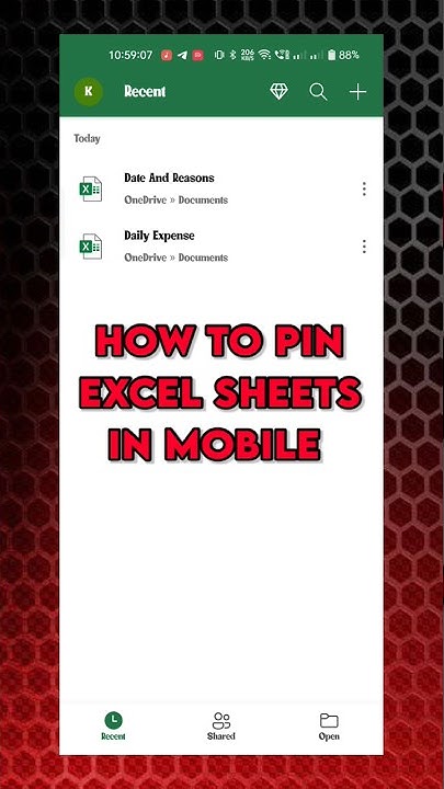 How to pin excel sheets in mobile #pinexcelsheetsinmobile #ytshorts # ...