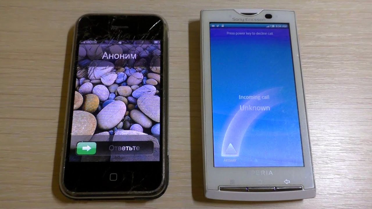 OS Battle: iOS 3 vs Android 1 incoming call - YouTube