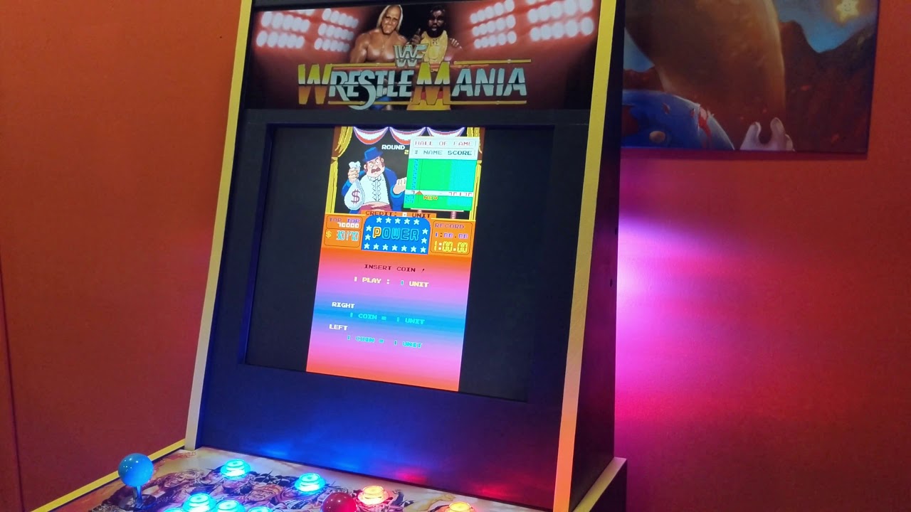WWF WrestleMania custom arcade cabinet - Arm wrestling arcade game ...