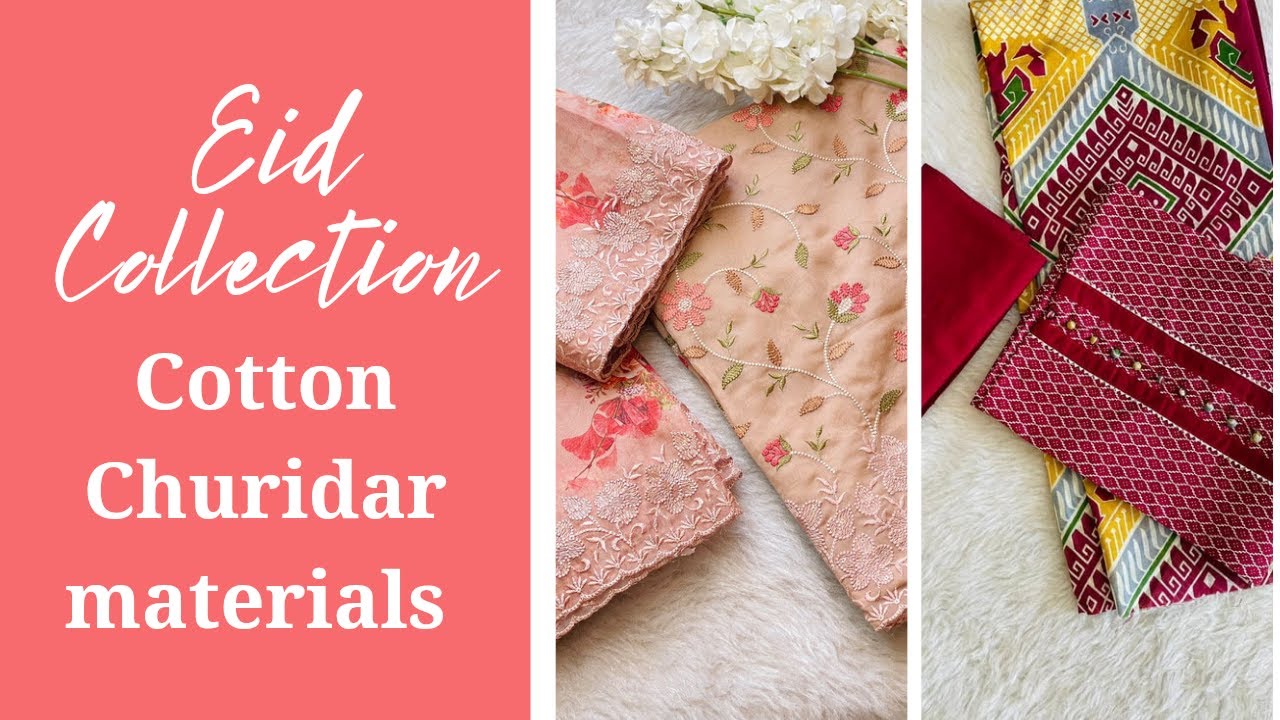 Eid new collection on Cotton Salwar Suit materials - YouTube