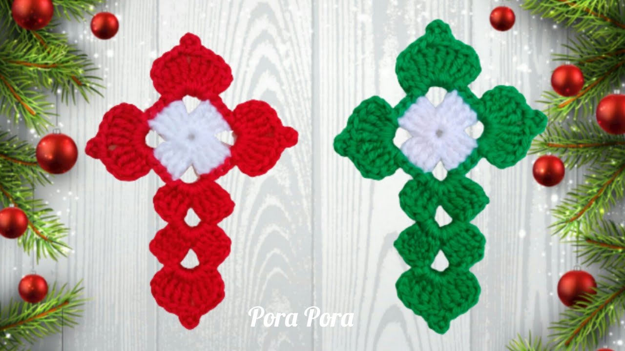 Crochet Christmas Cross I Crochet Christmas Decorations I Crochet ...