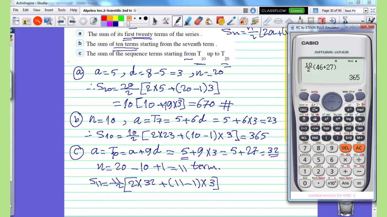 Math 2nd secondary | Second term | Algebra | Exercises on Arithmetic ...